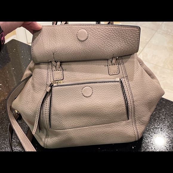 Tory Burch | Bags | Tory Burch Half Moon Leather Shoulder Bag Handbag ...